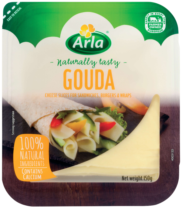 Arla Gouda Cheese Slice 150g | Arla Indonesia